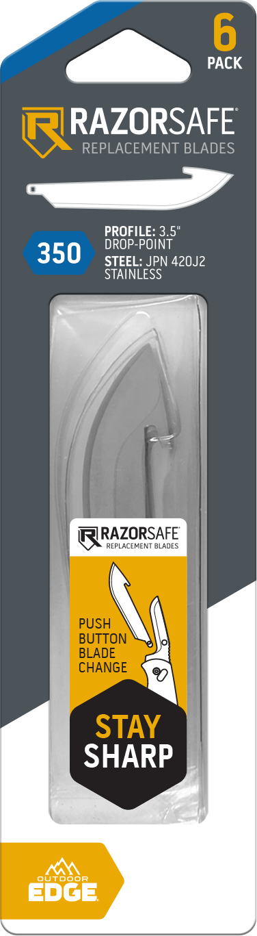 Outdoor Edge 3.5" Drop-Point Blade Pack (6 Blades) – Cajun Lights